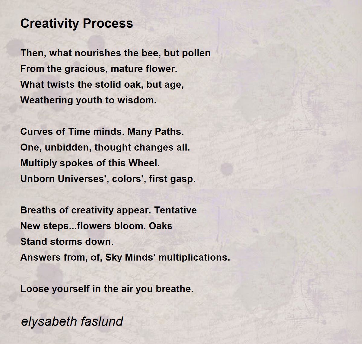 Creativity Process - Creativity Process Poem by elysabeth faslund