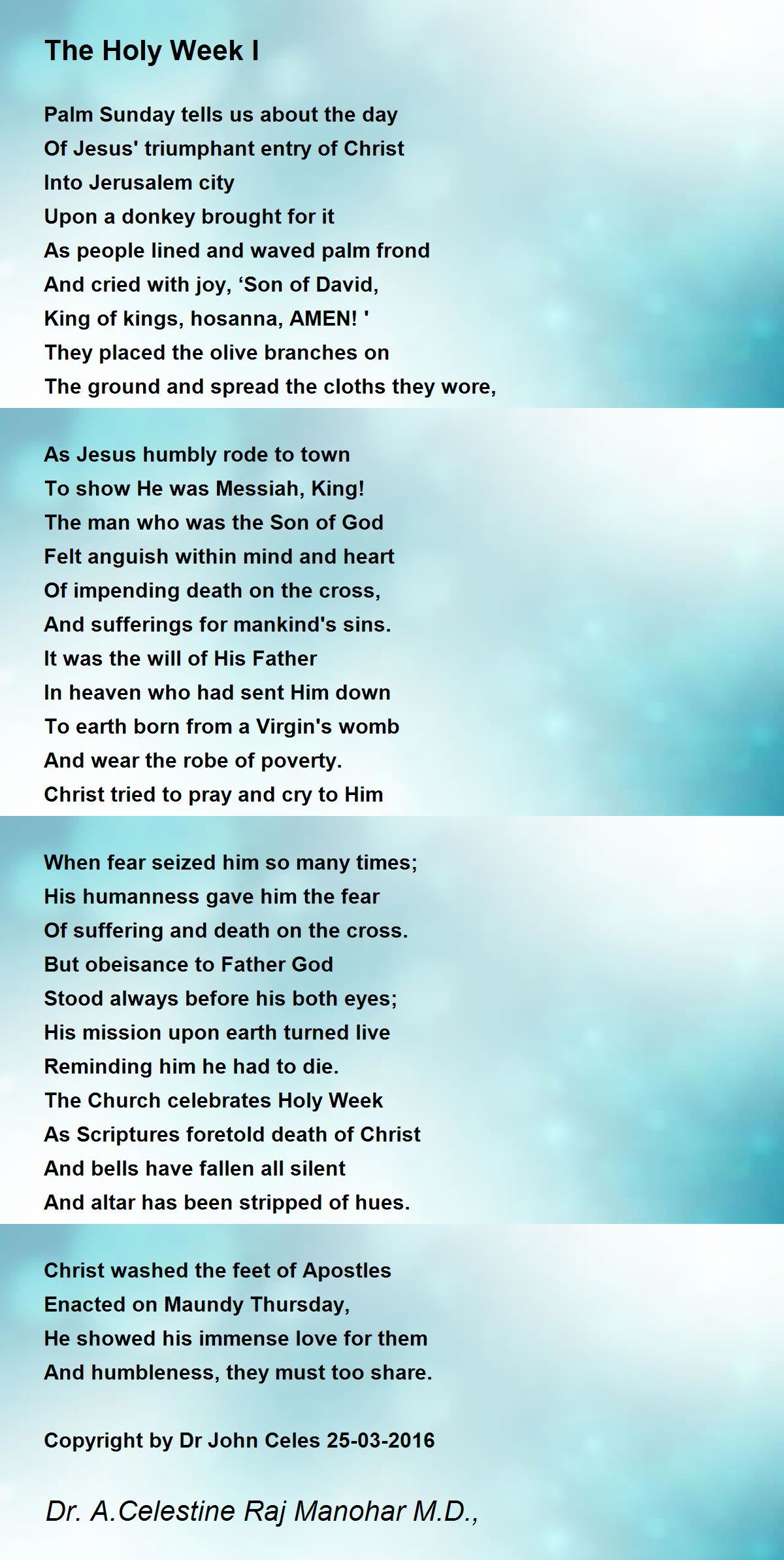 Poems For Holy Week