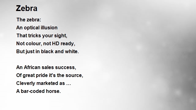 Zebra Poem by Clive Blake - Poem Hunter