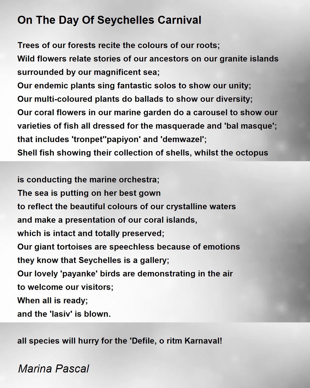 On The Day Of Seychelles Carnival - On The Day Of Seychelles Carnival ...