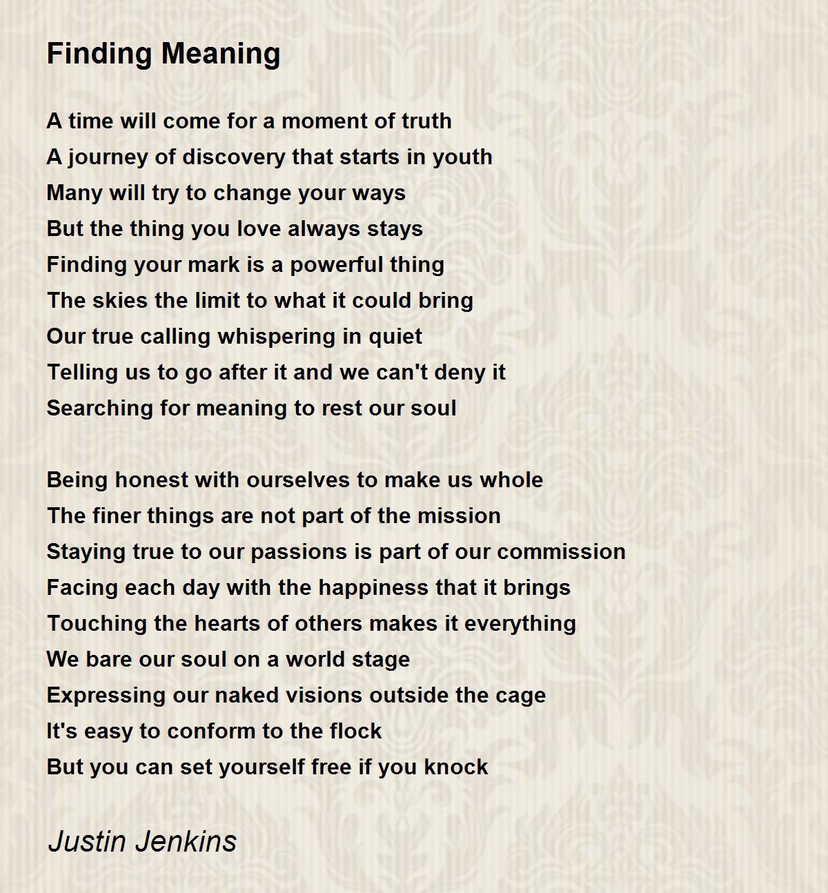 Finding Meaning