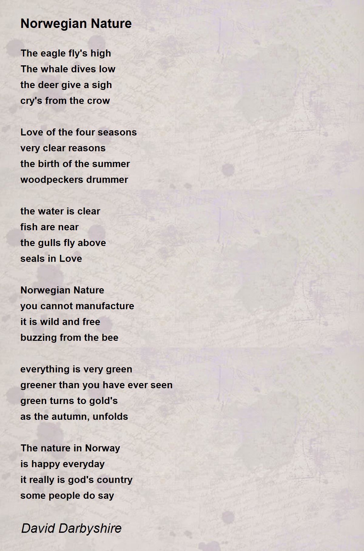 Norwegian Nature - Norwegian Nature Poem by David Darbyshire