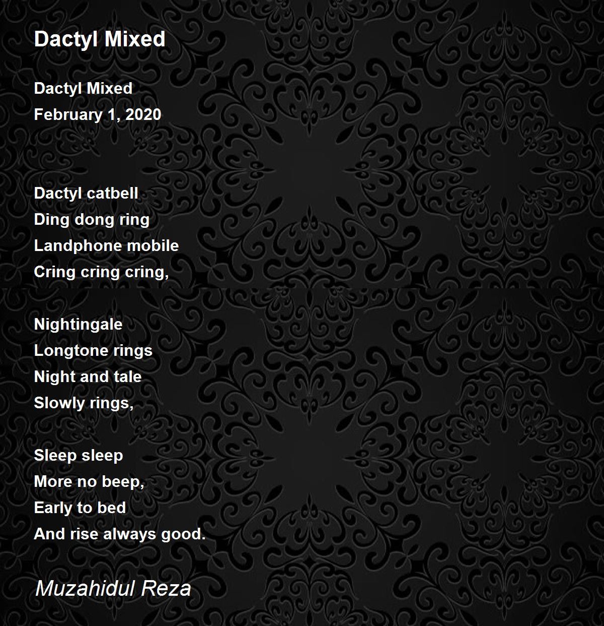 Dactyl Mixed - Dactyl Mixed Poem by Muzahidul Reza