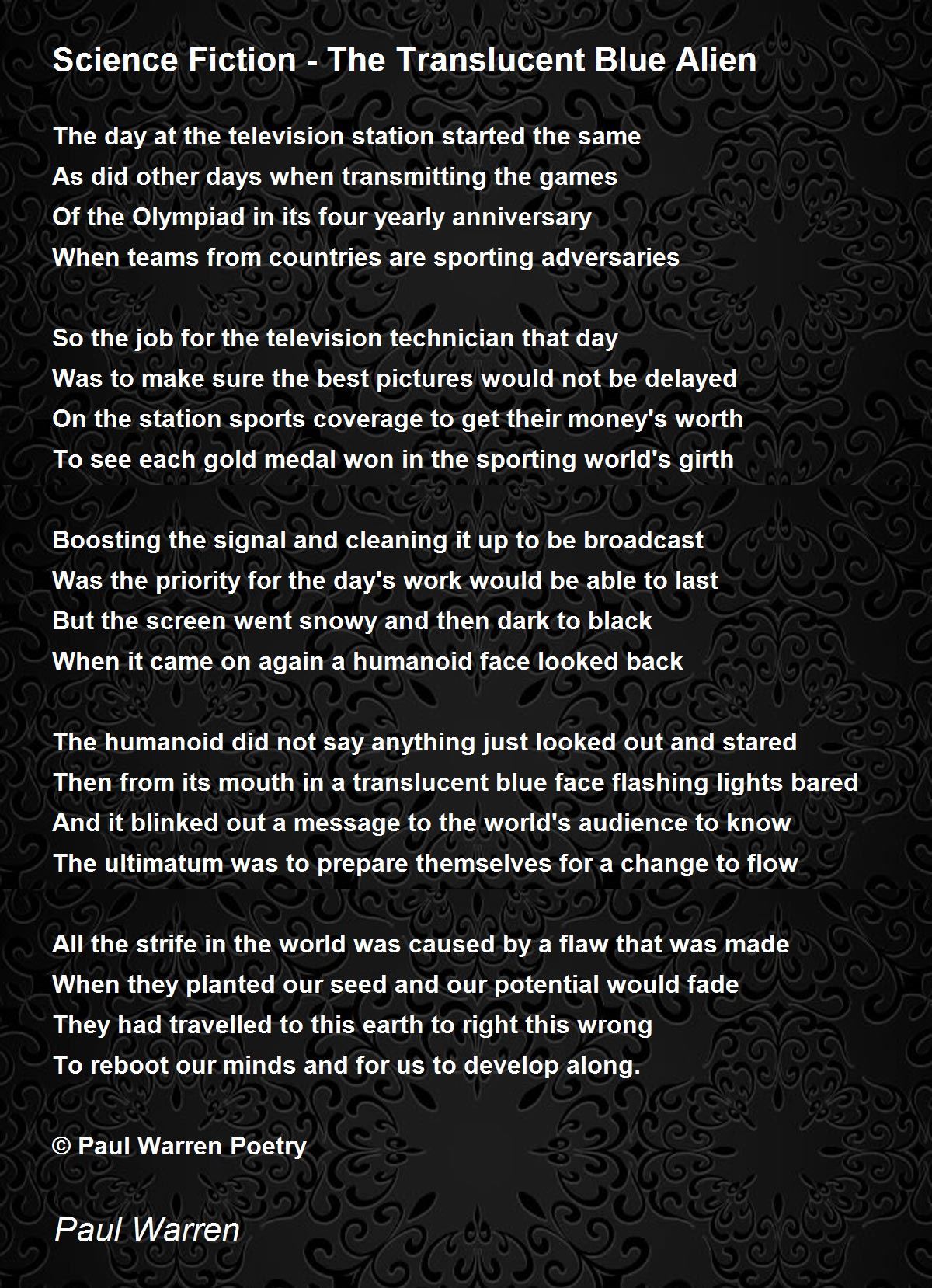 Science Fiction - The Translucent Blue Alien Poem by Paul Warren - Poem ...