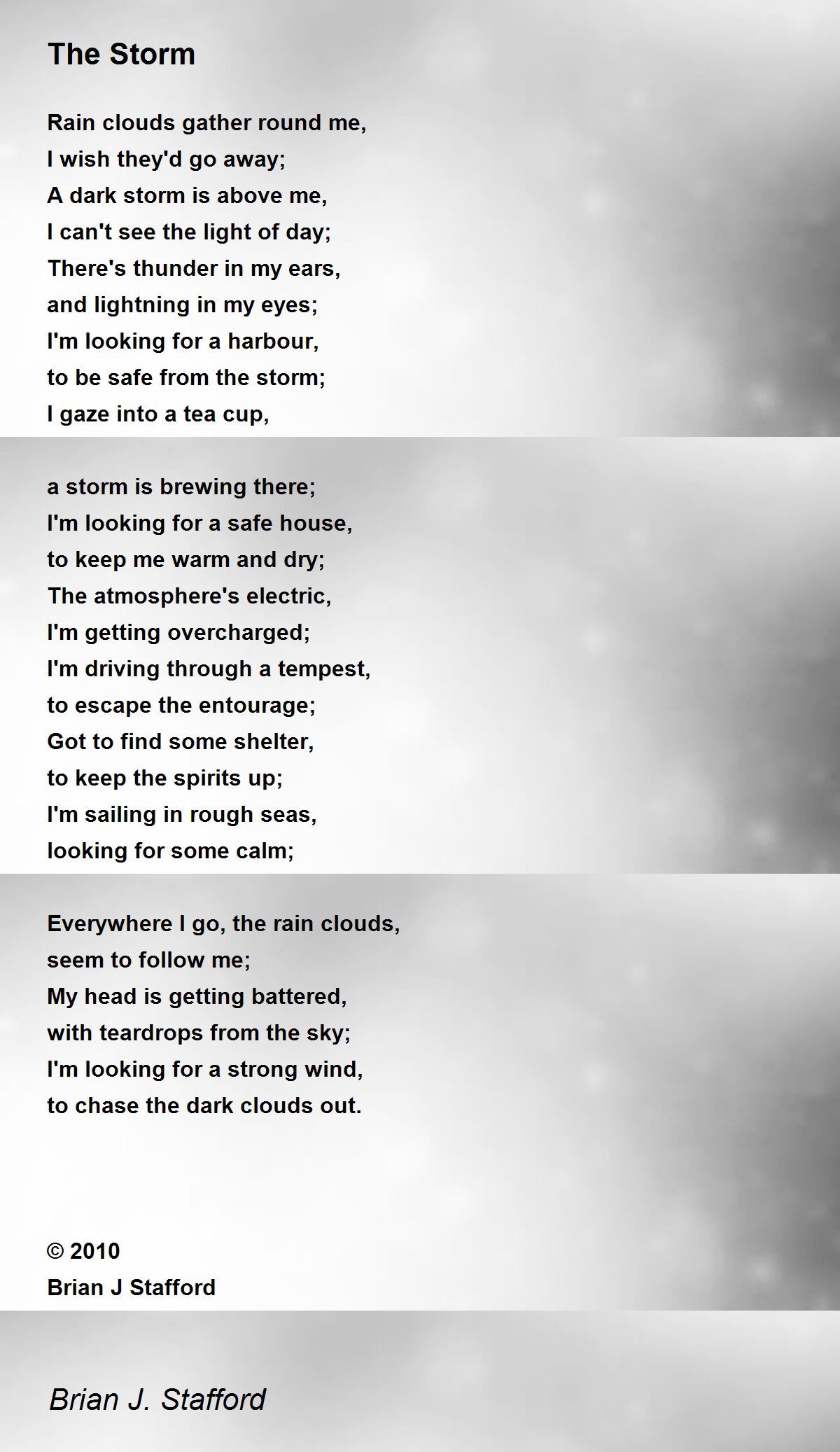 The Storm - The Storm Poem by Brian Stafford