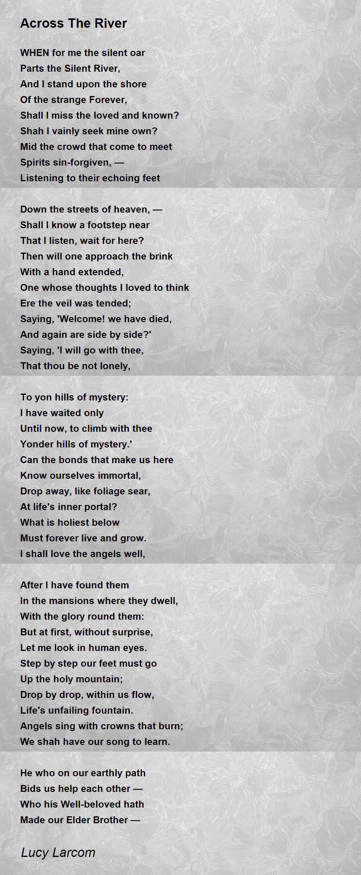 over the river poem – running a river poem – POGOOA